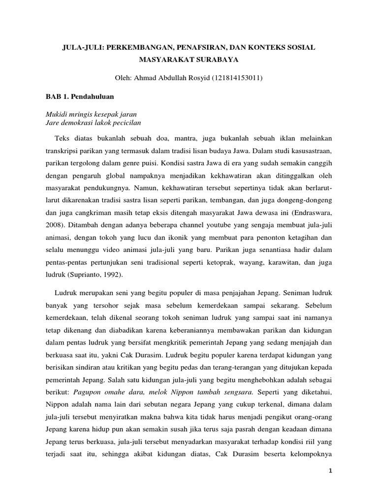 Ahmad Abdullah Rosyid-Jula Juli | PDF