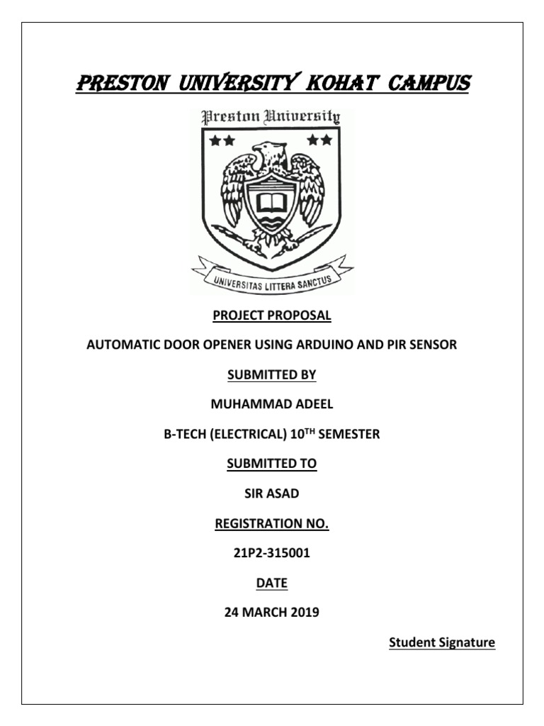 Project Proposal | PDF | Infrared | Sensor