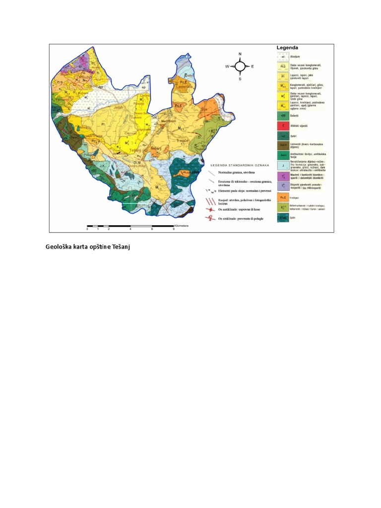 Geološka Karta Opštine Tešanj | PDF