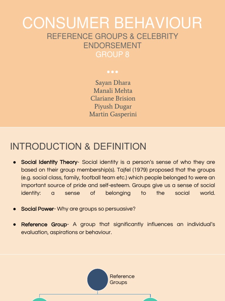 Consumer Behaviour: Reference Groups & Celebrity Endorsement | PDF ...