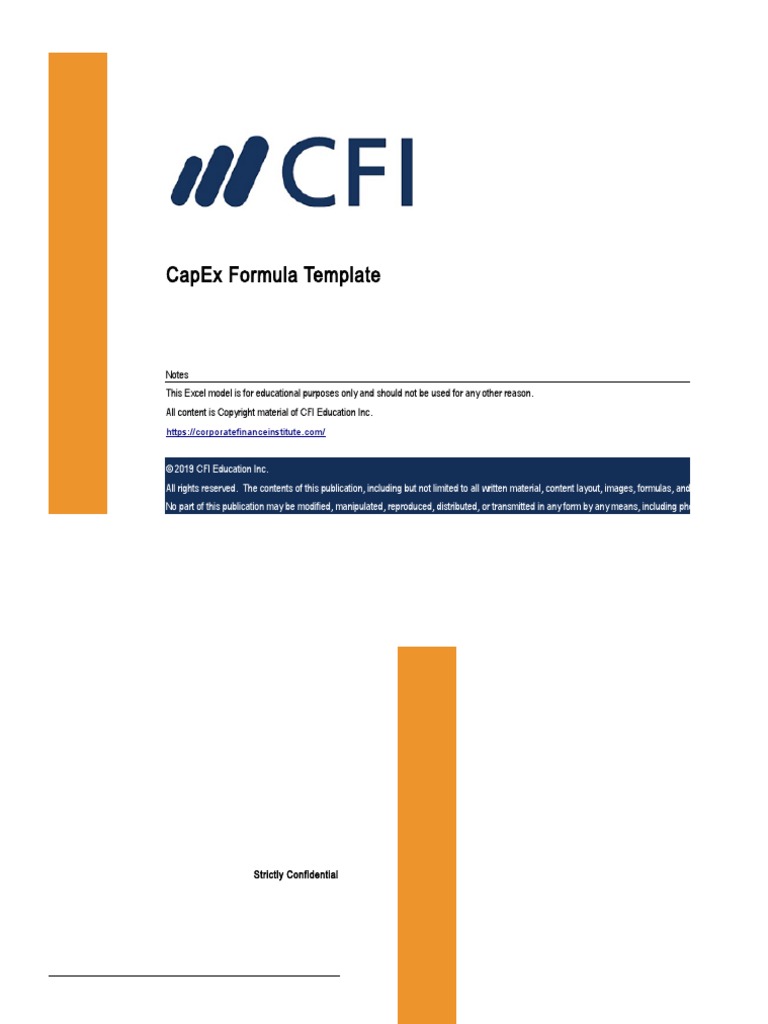 CapEx Formula Template | Capital Expenditure | Expense