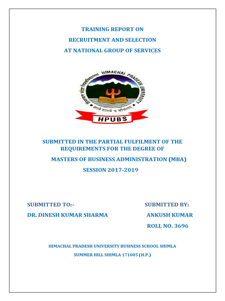 Recruitment and Selection Training Report | PDF | Business | Finance ...
