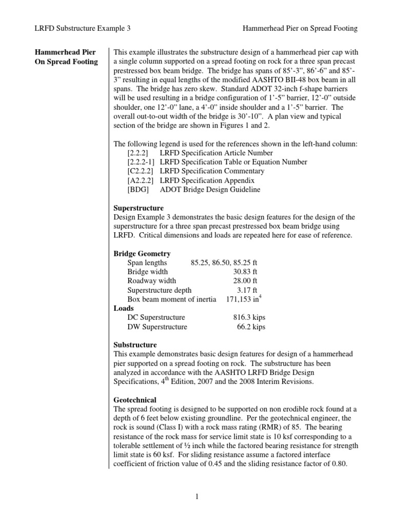Hammerhead Pier On Spread Footing PDF | PDF | Friction | Geotechnical ...