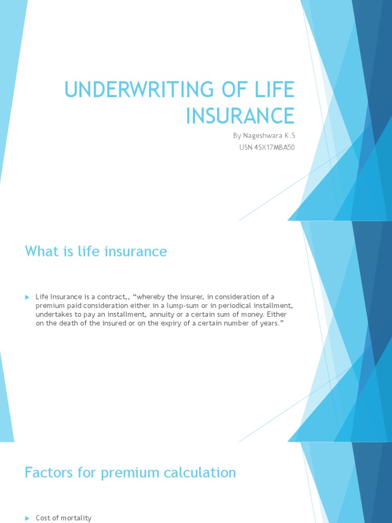 Life Insurance Underwriting Guide | PDF | Finance & Money Management | Law