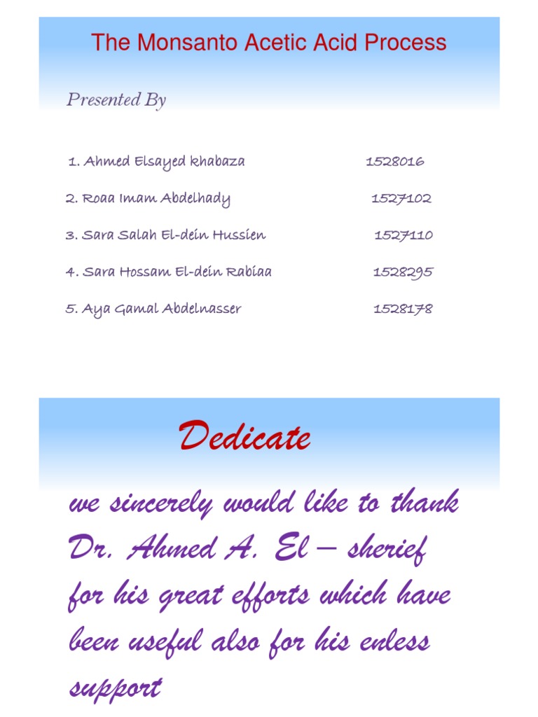 The Kinetics and Mechanism of the Monsanto Acetic Acid Process | PDF ...