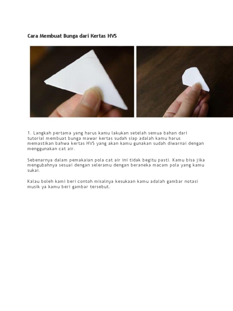 Cara Membuat Bunga Dari Kertas HVS | PDF