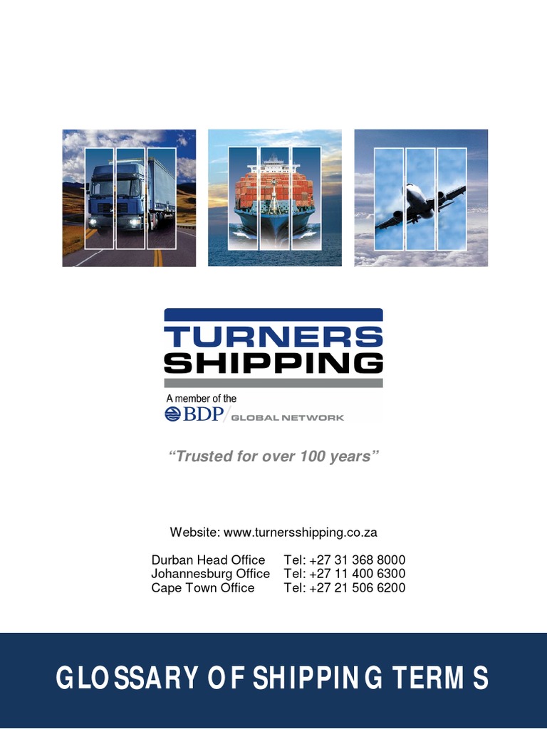 Glossary of Shipping Terms: "Trusted For Over 100 Years" | PDF | Cargo ...