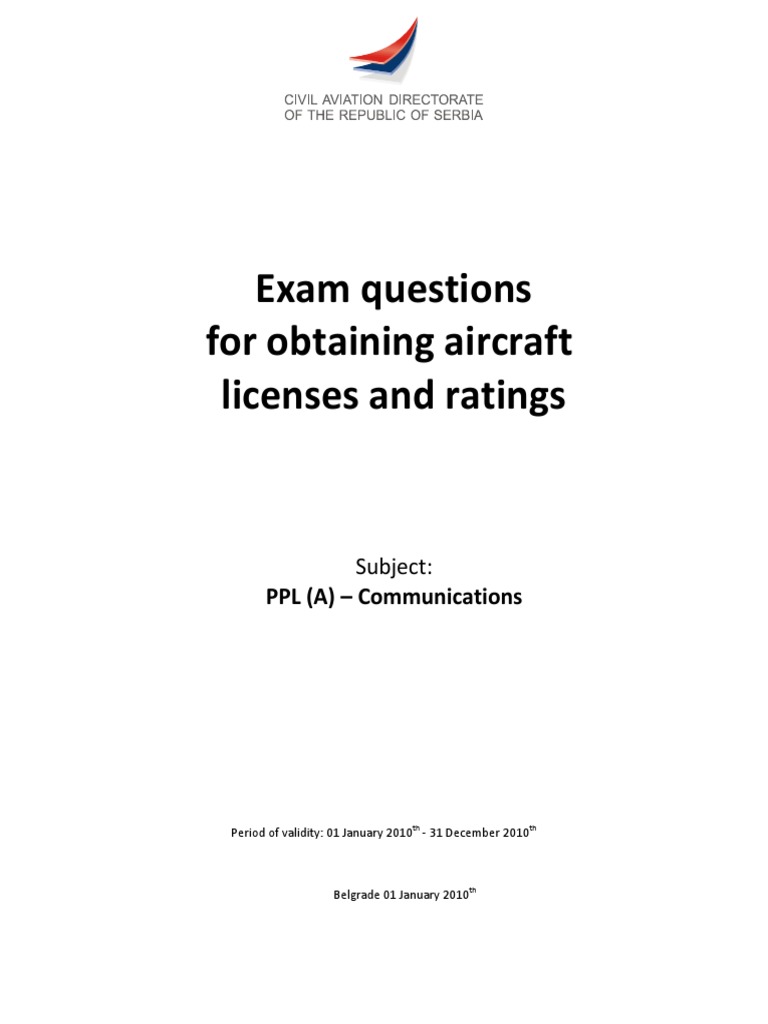 Serbian CAA General Radio Exam | PDF | Transponder (Aeronautics) | Air ...