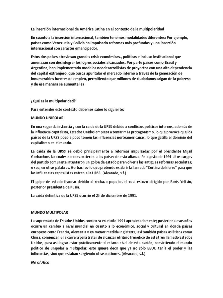 Qué Es La Multipolaridad | PDF | Política (general)