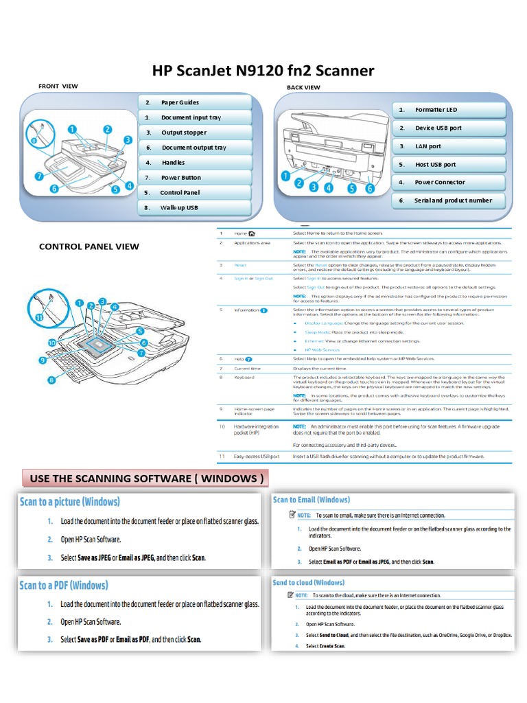 HP ScanJet N9120FN2 Scanner | PDF | Computers