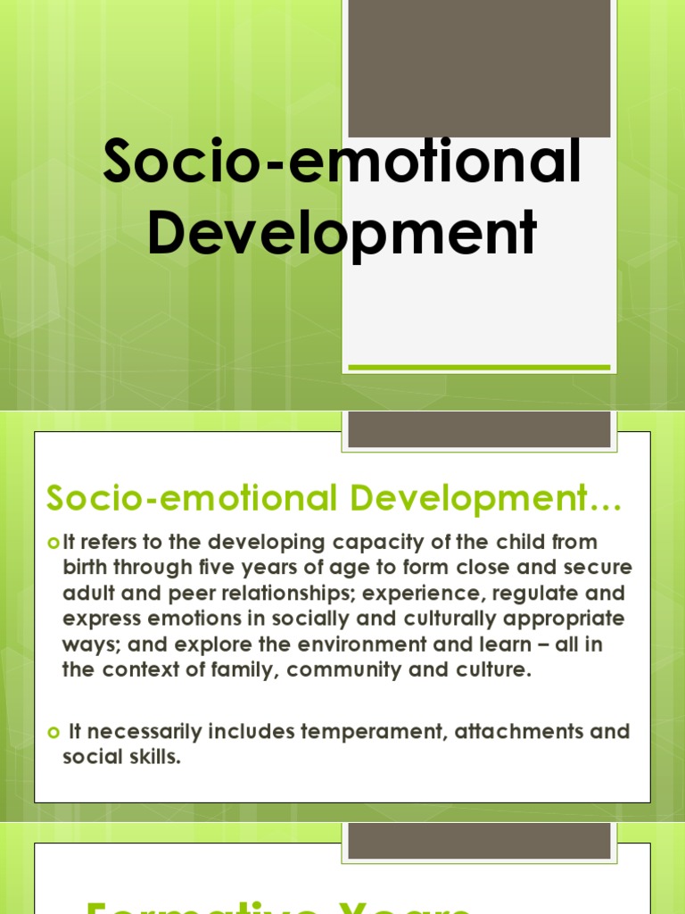 Understanding Socio-Emotional Development | PDF | Attachment Theory ...