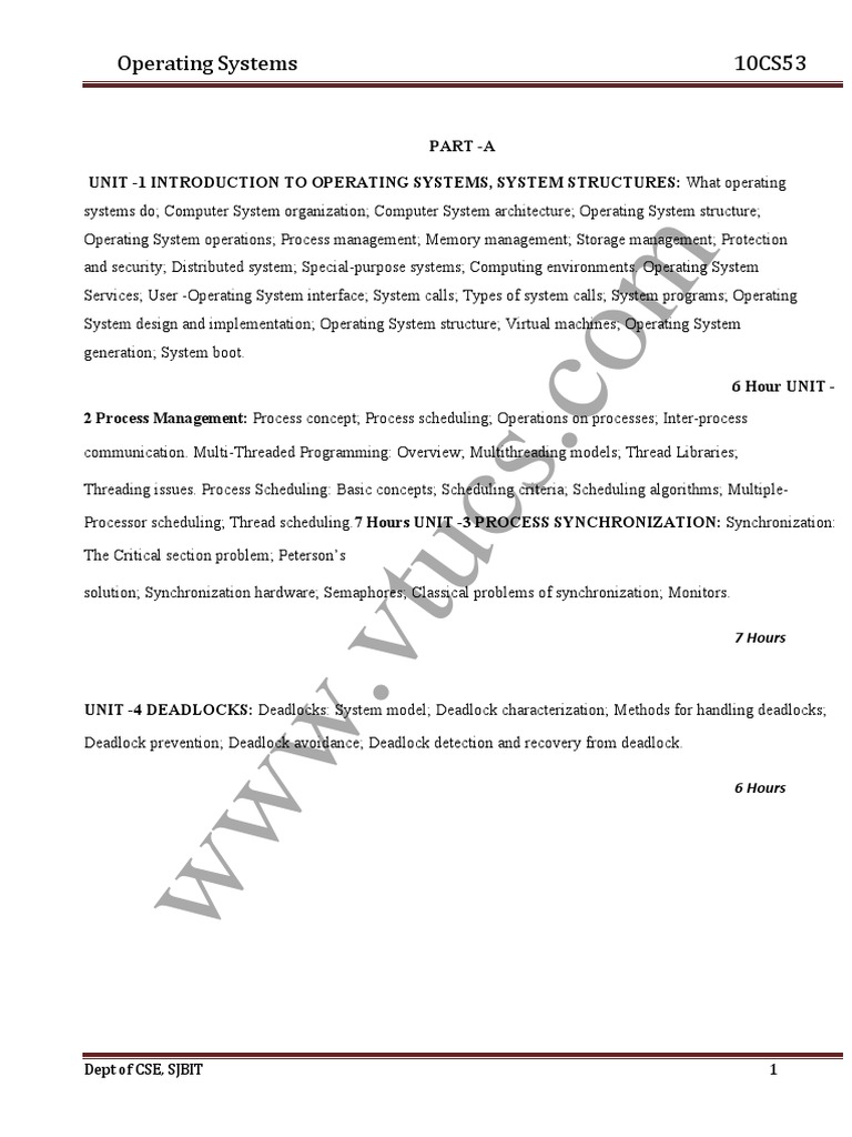 OS Notes PDF | PDF | Operating System | Process (Computing)