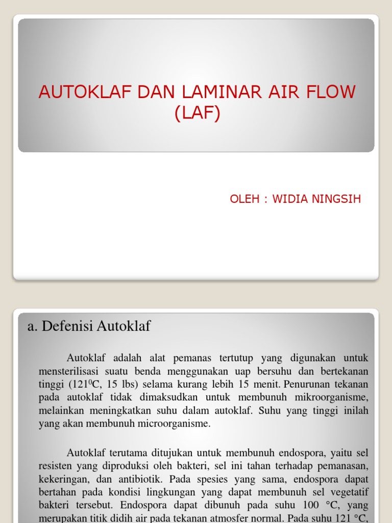 Autoklaf dan Laminar Air Flow: Panduan Sterilisasi | PDF | Teknologi ...