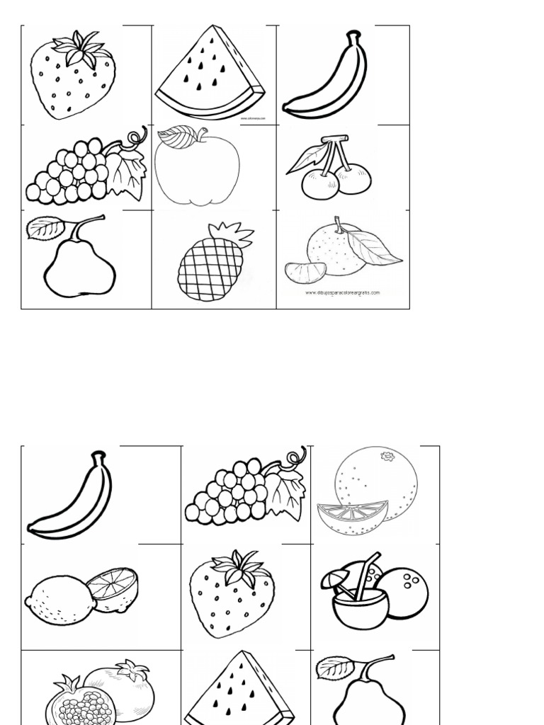 Bingo Frutas y Verduras 10 Tarjetas | PDF