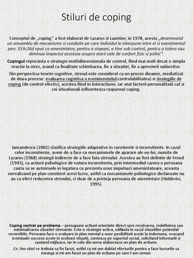 Stiluri de Coping | PDF