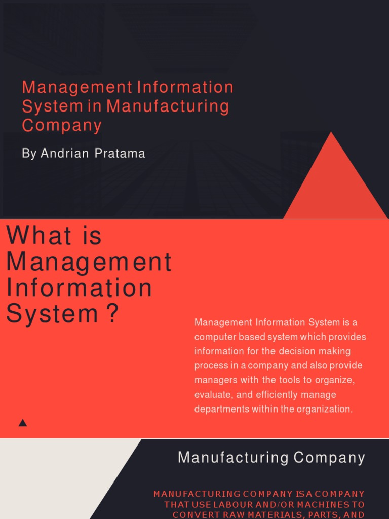 MIS in Manufacturing Company | PDF | Business Process | Business
