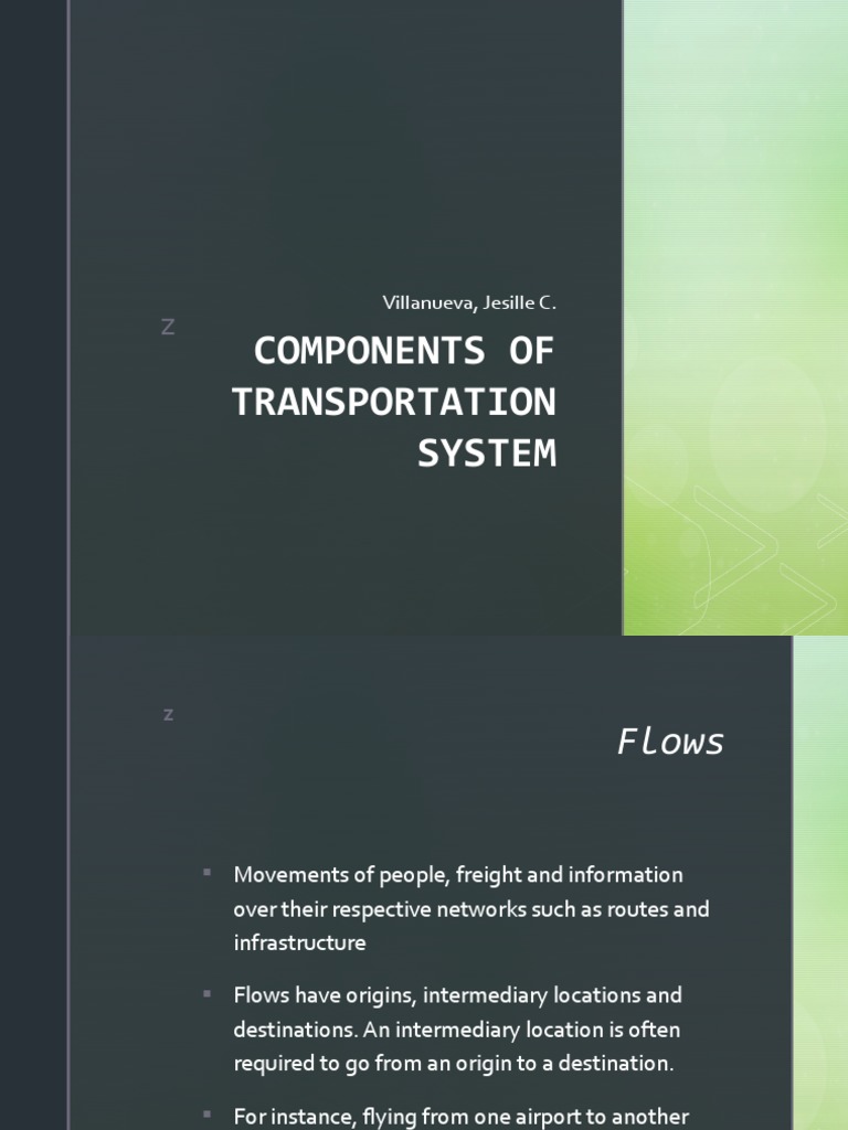 Components of Transportation System: Villanueva, Jesille C | PDF ...
