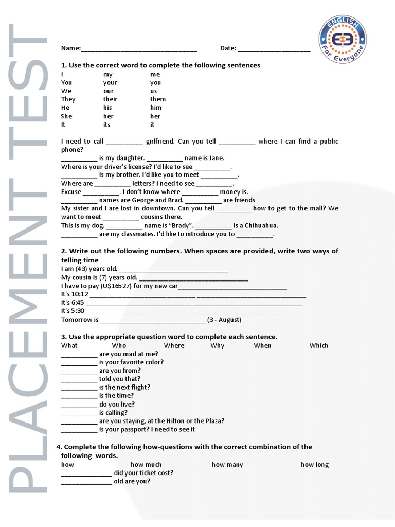 Nuevo Test De Nivelación Pdf Pdf Syntax Linguistic Morphology