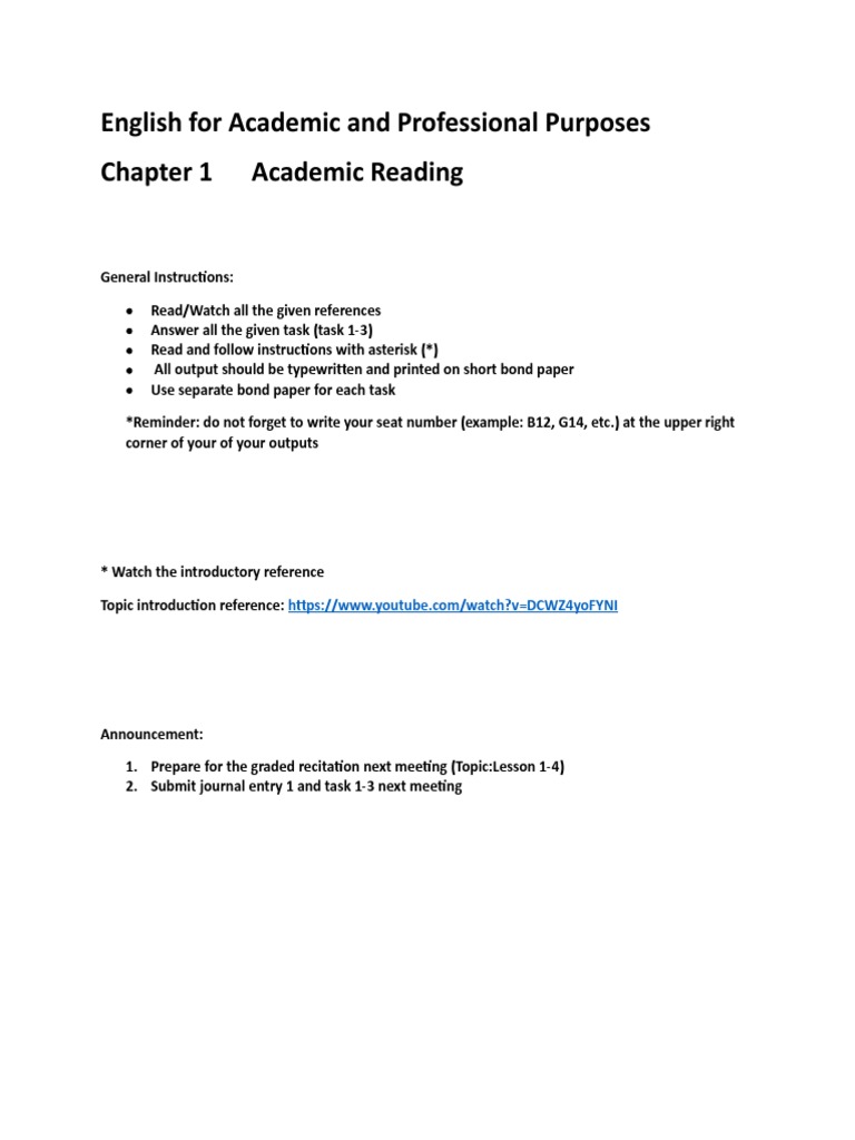 English For Academic and Professional Purposes | PDF | Speed Reading ...