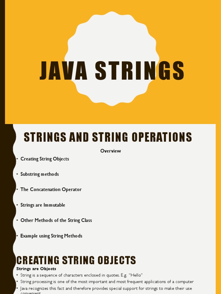 Java Strings | PDF | String (Computer Science) | Method (Computer Programming)