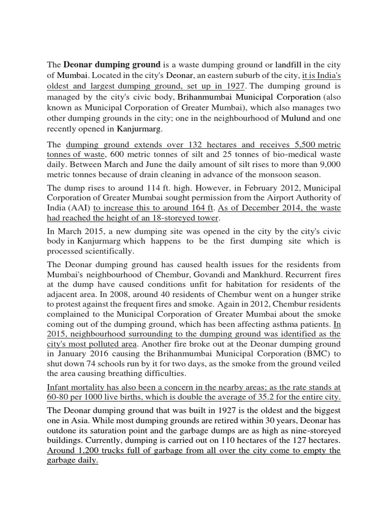 Deonar Dumping Ground | PDF | Pollution | Waste