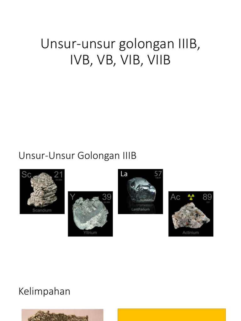 Unsur-Unsur Golongan IIIB, IVB, VB VIB | PDF