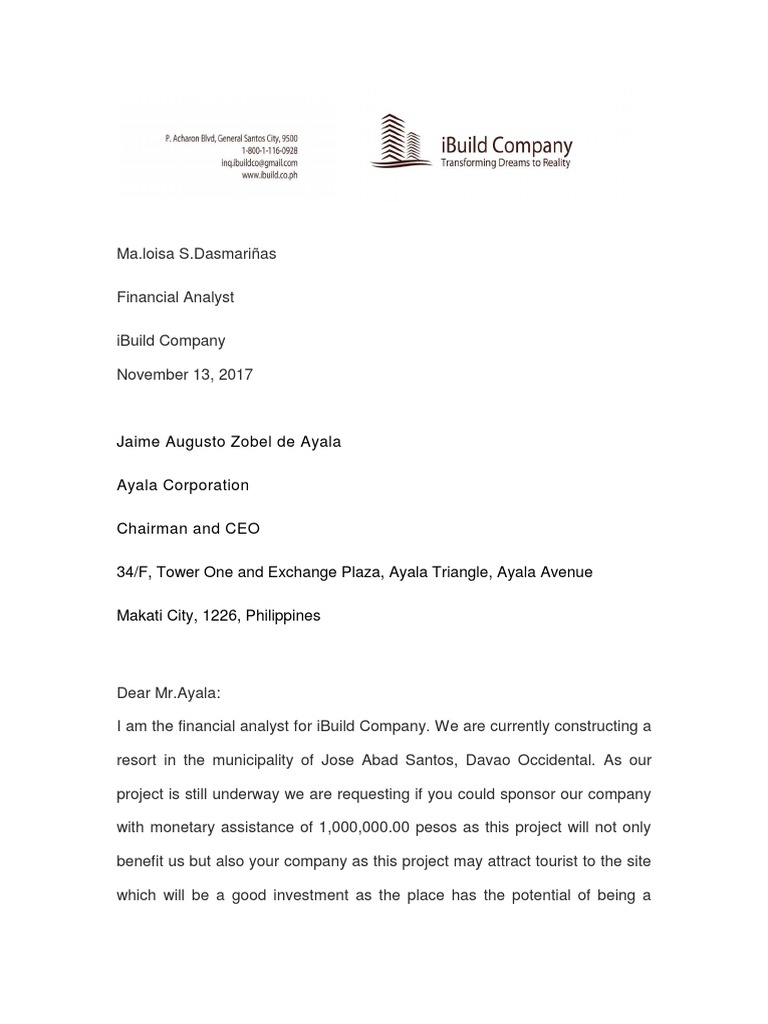 Sponsor Letter - Ayala | PDF