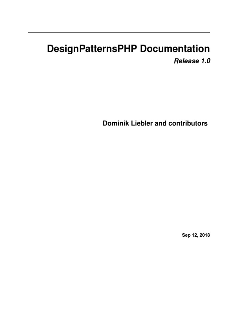Designpatternsphp Documentation Release 10 Pdf Class Computer Programming Object 9750