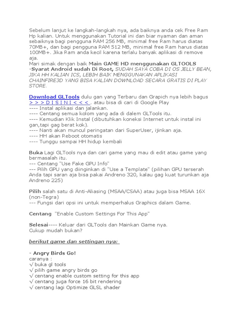 Settingan GLTools | PDF