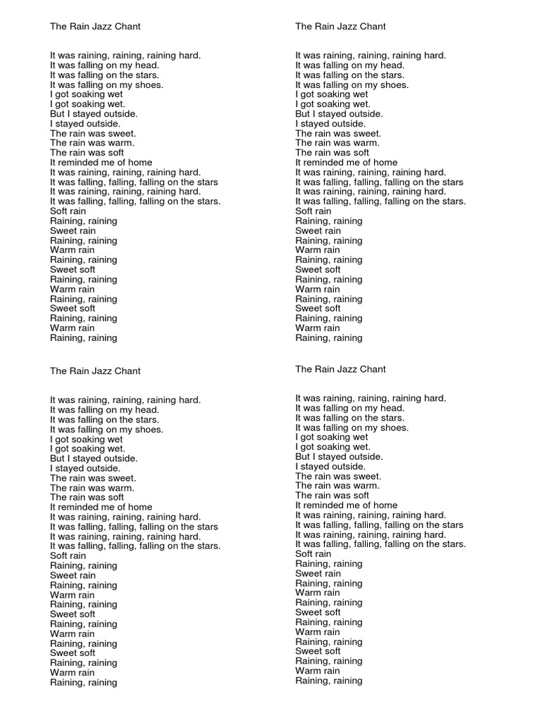 The Rain Jazz Chant | PDF | Clouds, Fog And Precipitation | Precipitation