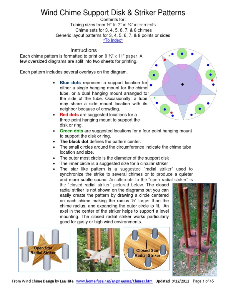Wind Chime Support Disk & Striker Patterns: Instructions | PDF