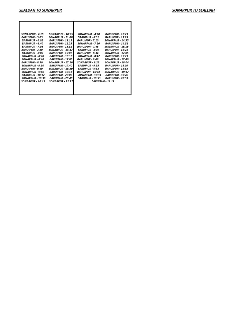 Train Schedule | PDF