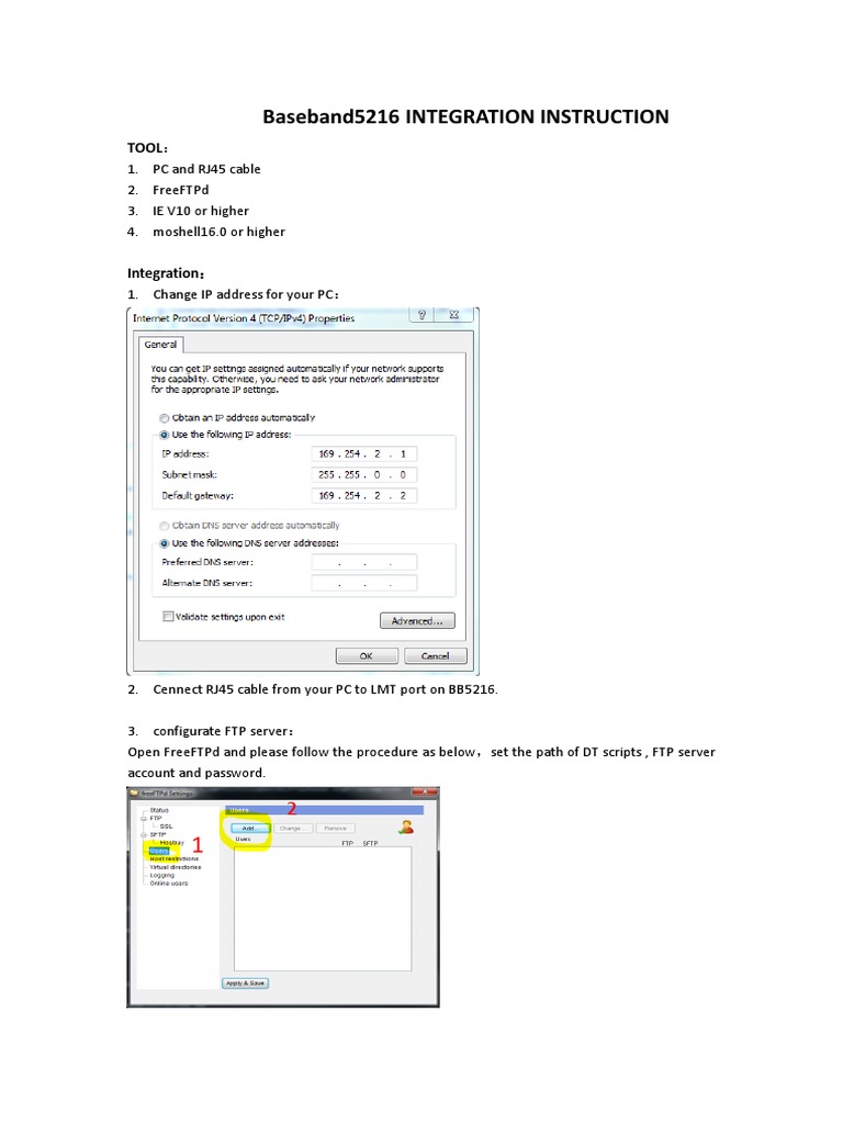 Baseband5216 Configuration Instruction | PDF | File Transfer Protocol ...