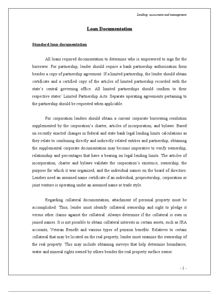Loan Documentation | PDF | Guarantee | Loans