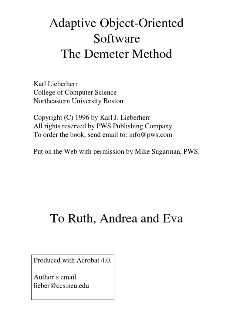 Adaptive Object Oriented Software | PDF | Technology & Engineering