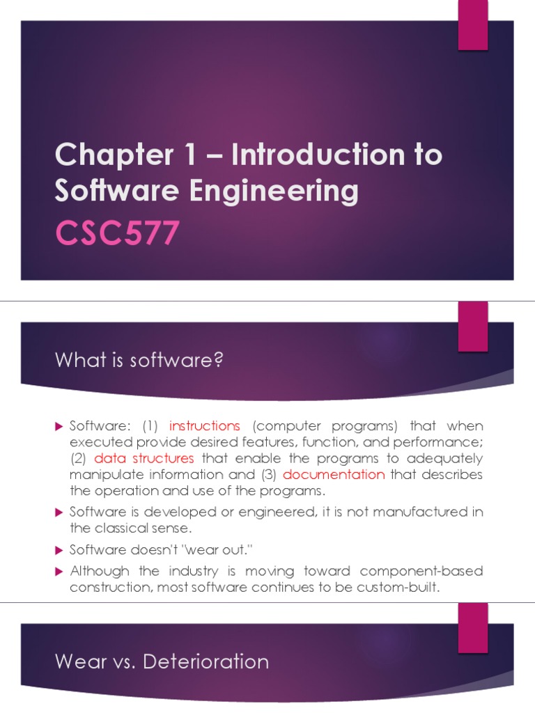 CSC577 - Chapter 1 | PDF | Software Quality | Software Bug