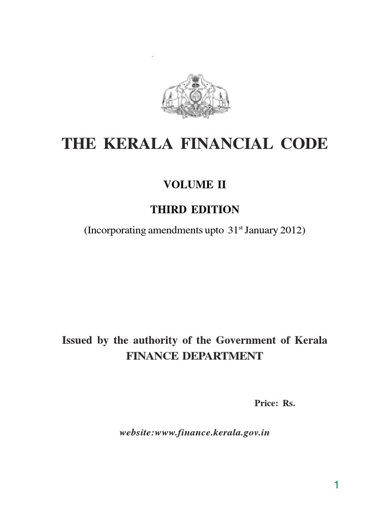 Kerala Financial Code Vol - II 1 PDF | PDF | Police Officer | Baggage