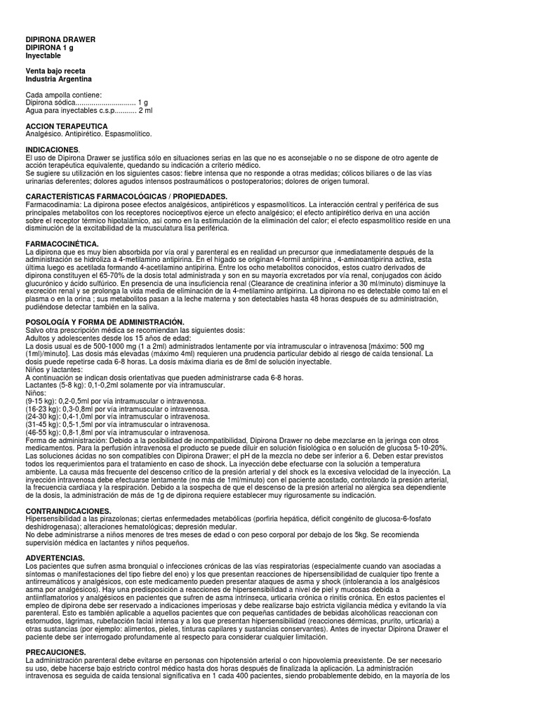 Dipirona | PDF | Asma | Terapia intravenosa
