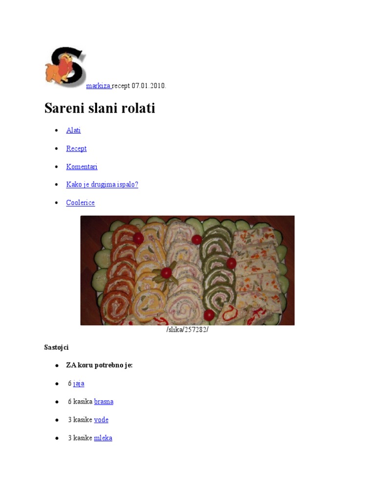 Slani Rolati-Naj Recepti | PDF