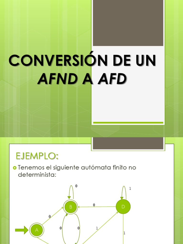 Conversión de Un Afnd A Afd - Diapos | PDF