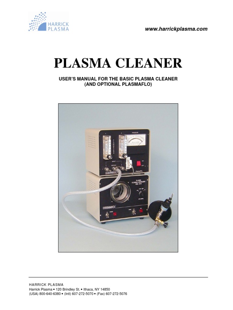 Harrick Basic Plasma Cleaner Manual | PDF | Vacuum | Pump