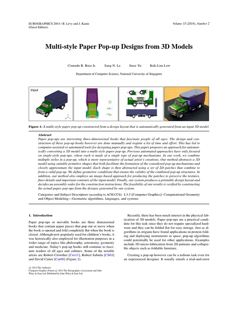 Pop Up PDF | PDF | 3 D Modeling | Origami