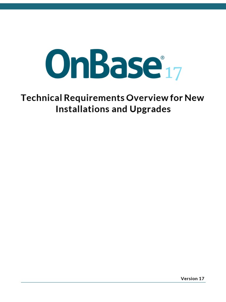 OnBase 17 System Requirements | PDF | Microsoft Windows | Microsoft Office