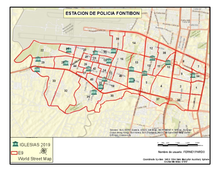 Estacion de Policia Fontibon: Iglesias 2019 E9 World Street Map | PDF ...
