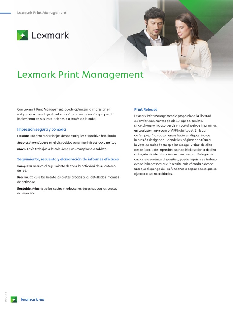 Datasheet Lexmark Print Management | PDF | Servidor (Computación ...