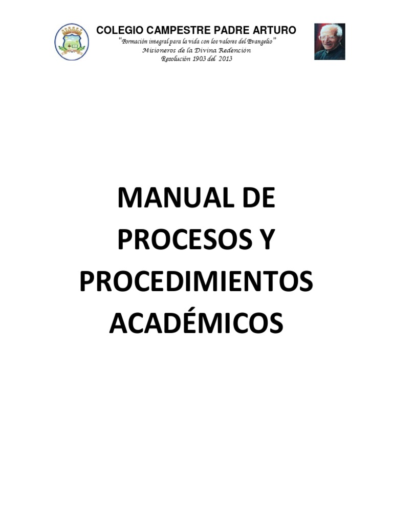 MANUAL DE PROCESOS Y PROCEDIMIENTOS ACADEMICOS.pdf | Prueba (evaluación ...