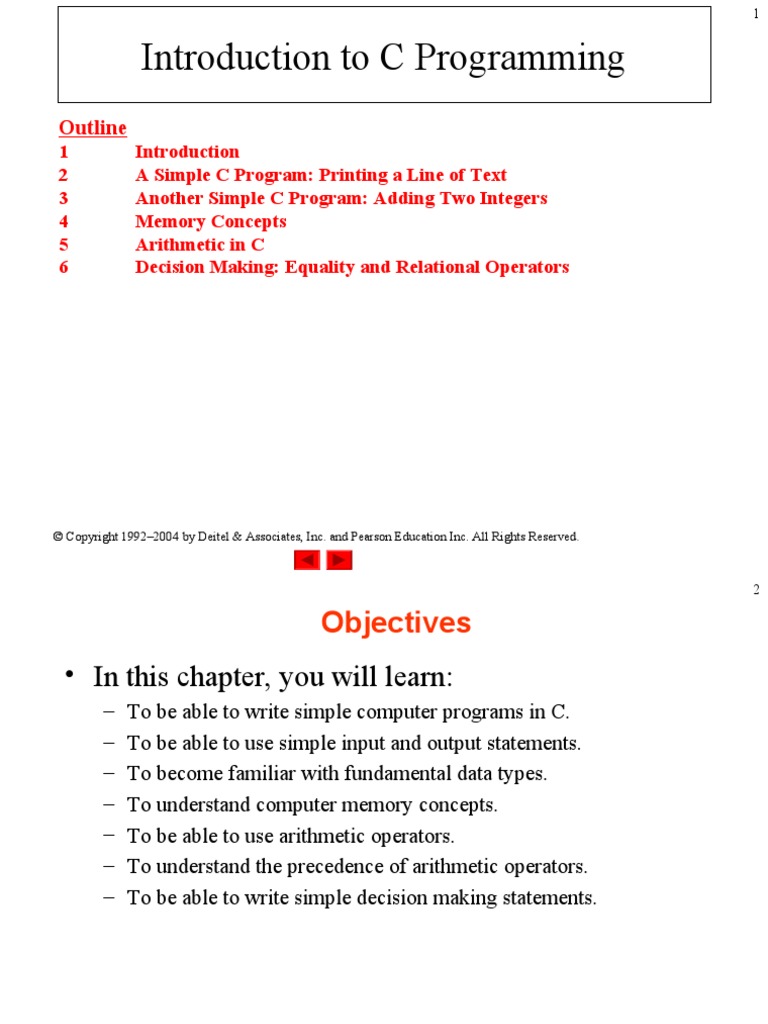 Introduction To C Programming: Outline | Download Free PDF | Variable ...