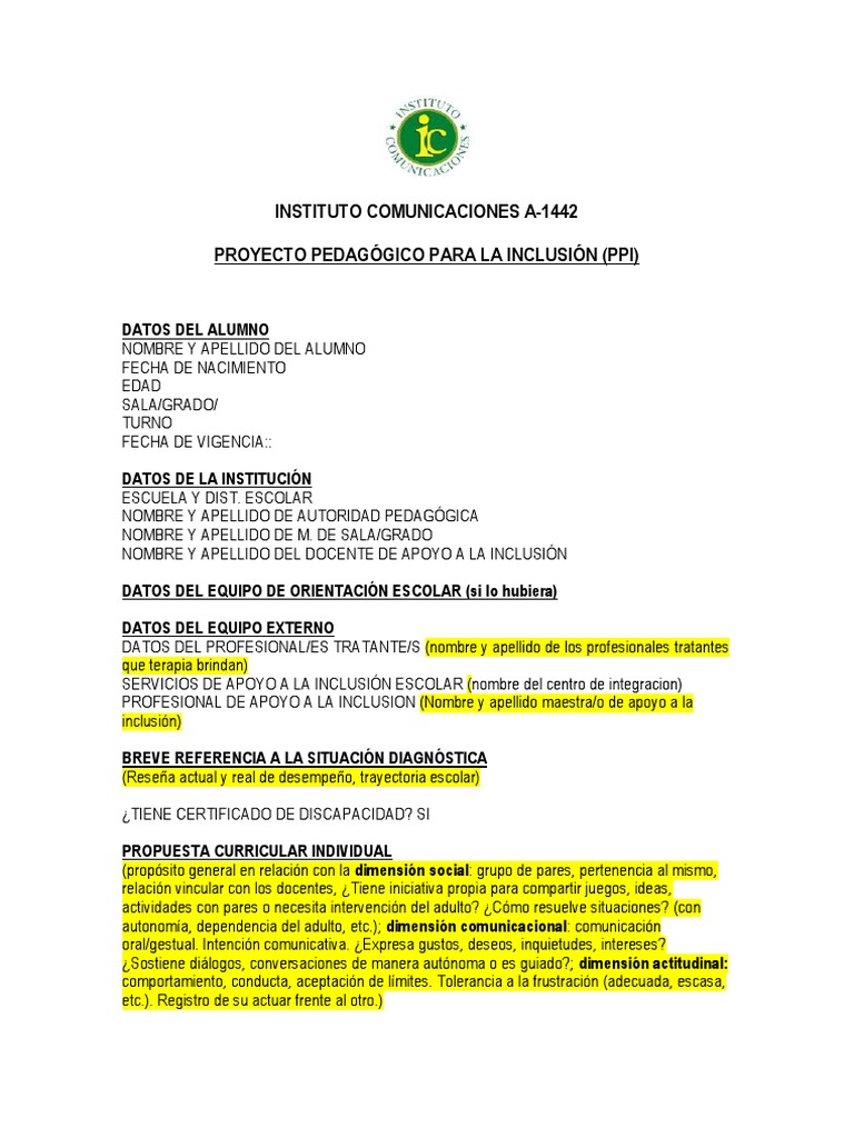 Modelo Ppi Oficial | PDF | Evaluación | Planificación