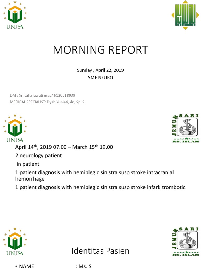 Morning Report: Sunday, April 22, 2019 SMF Neuro | PDF | Stroke ...