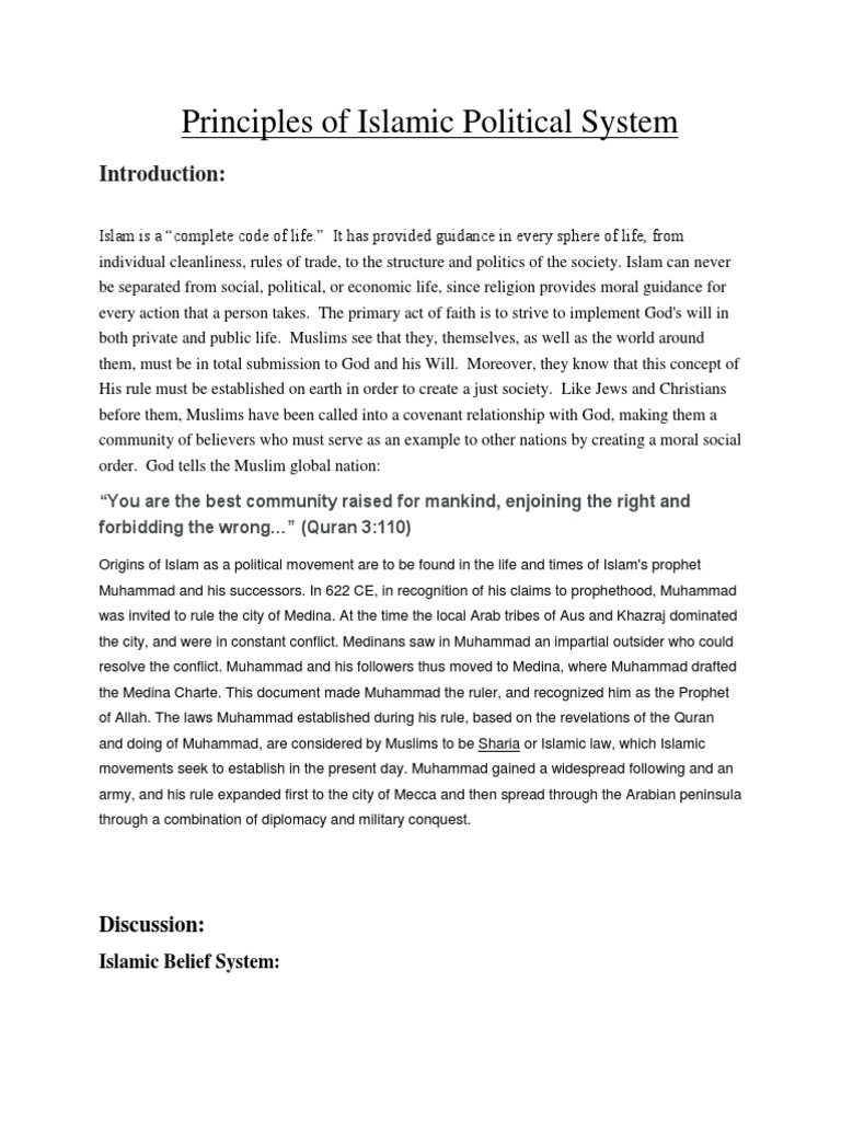 Principles of Islamic Political System | PDF | Muhammad | Prophets And ...